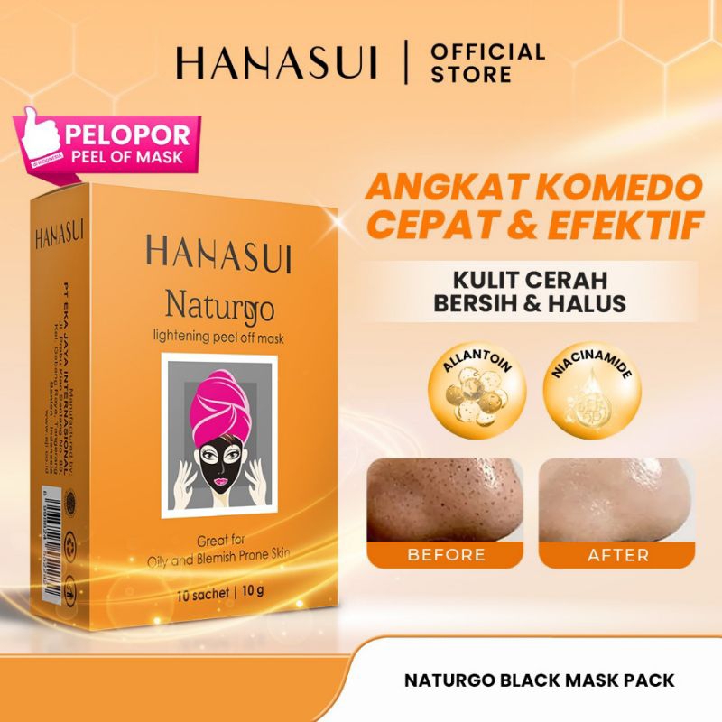 Jual Hanasui Naturgo Lightening Peel Off Mask (1 Box isi 10 sachet ...