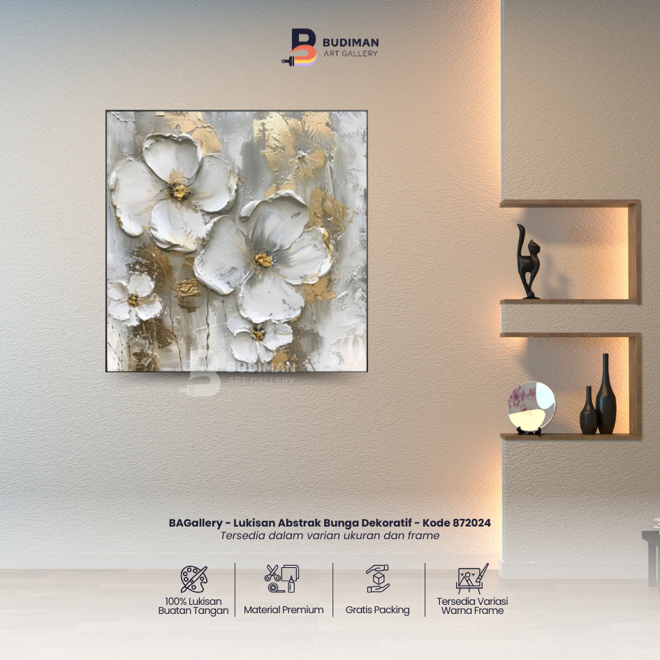 Jual BAGallery - Lukisan Abstrak Hiasan Dinding Aesthetic Bunga ...