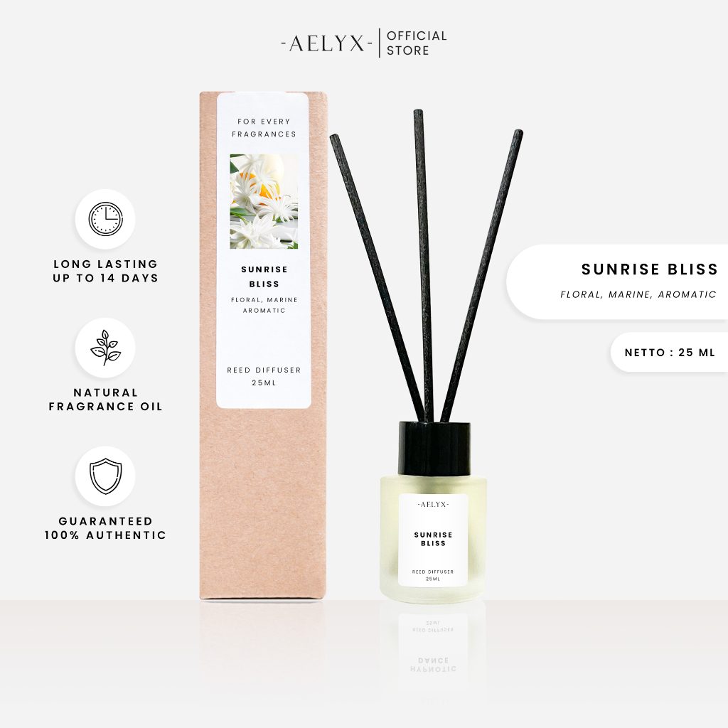 Jual Aelyx Reed Diffuser Sunrise Bliss Pengharum Ruangan Aromaterapi Pengharum Kamar dan Ruang ...