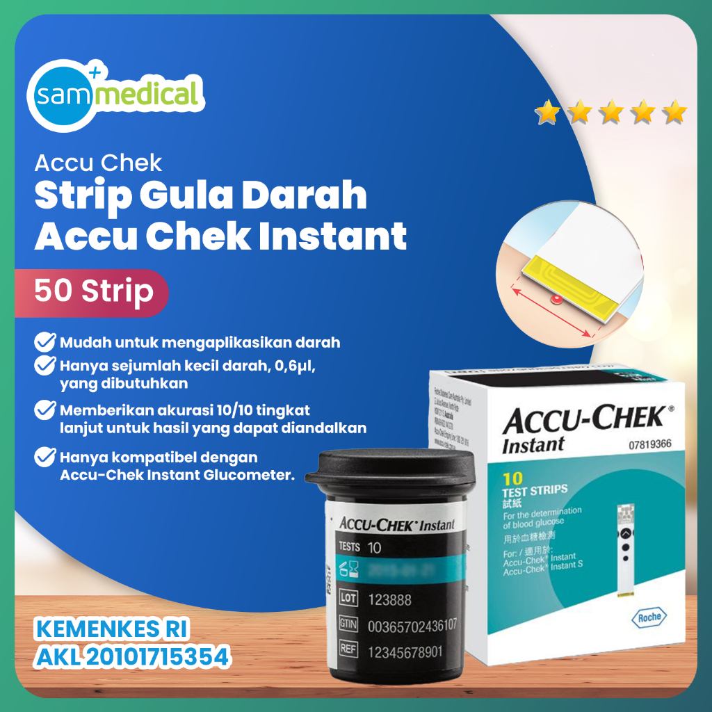 Jual Accu Chek Instant Strip Glucose / Accucheck Strip Gula Darah ...