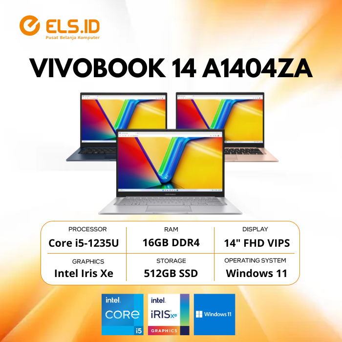 Jual Asus Vivobook 14 A1404ZA Intel i5-1235U 16GB SSD 512GB 14" FHD W11 ...