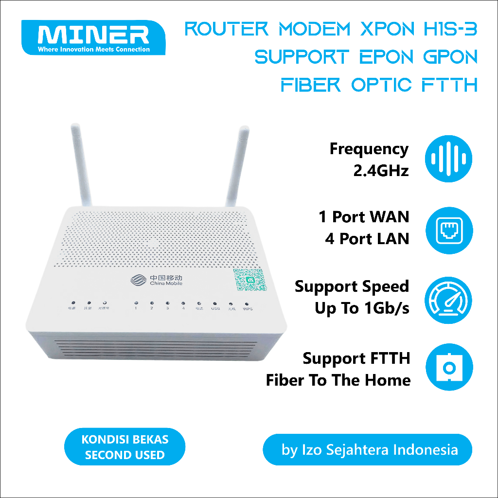 Jual Router Modem XPON H1S-3 Fiber Optic FTTH Support Epon Gpon ONT ONU | Shopee Indonesia