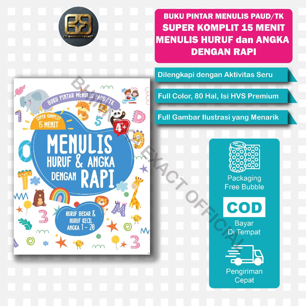 Jual Buku 15 Menit Menulis Huruf dan Angka Dengan Rapi untuk Anak ...