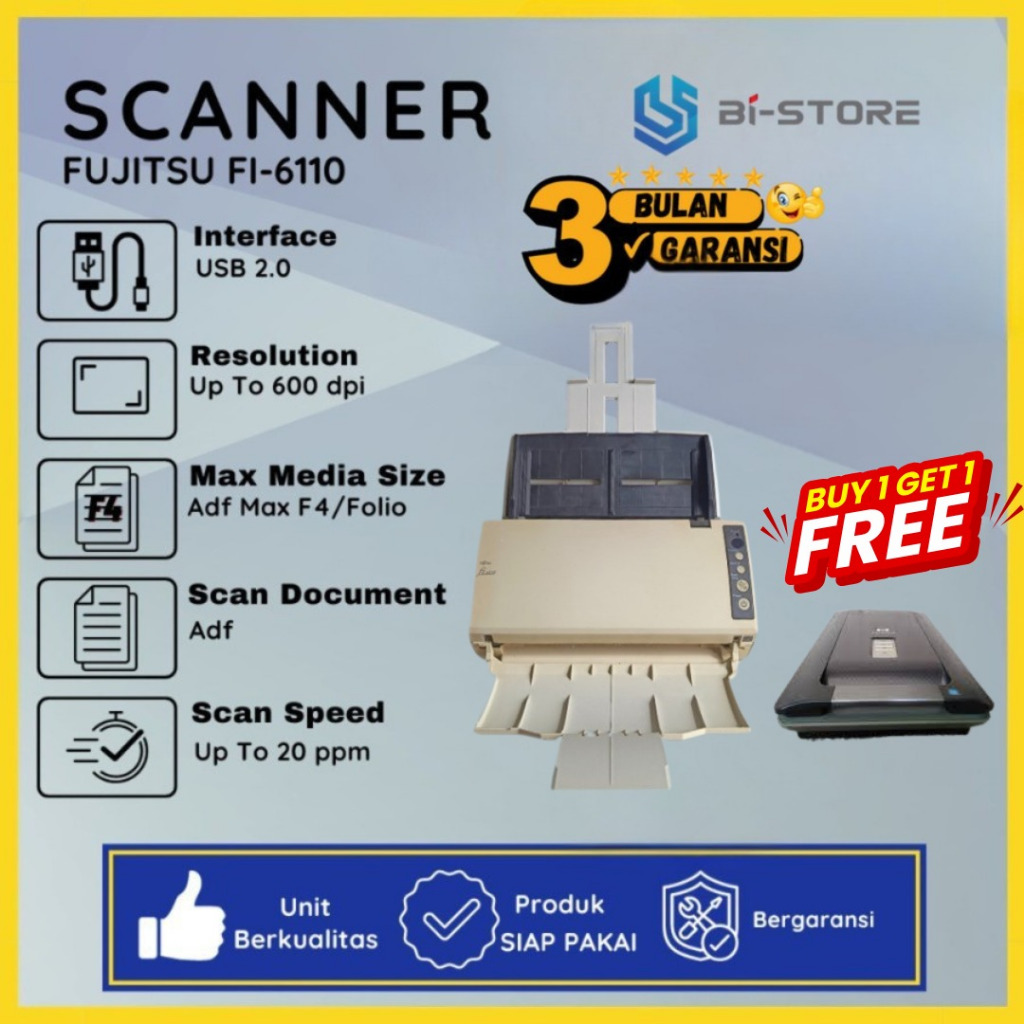 Jual Scanner Folio Fujitsu Fi-6110 Bisa Scan Dokumen F4 Folio Legal ...
