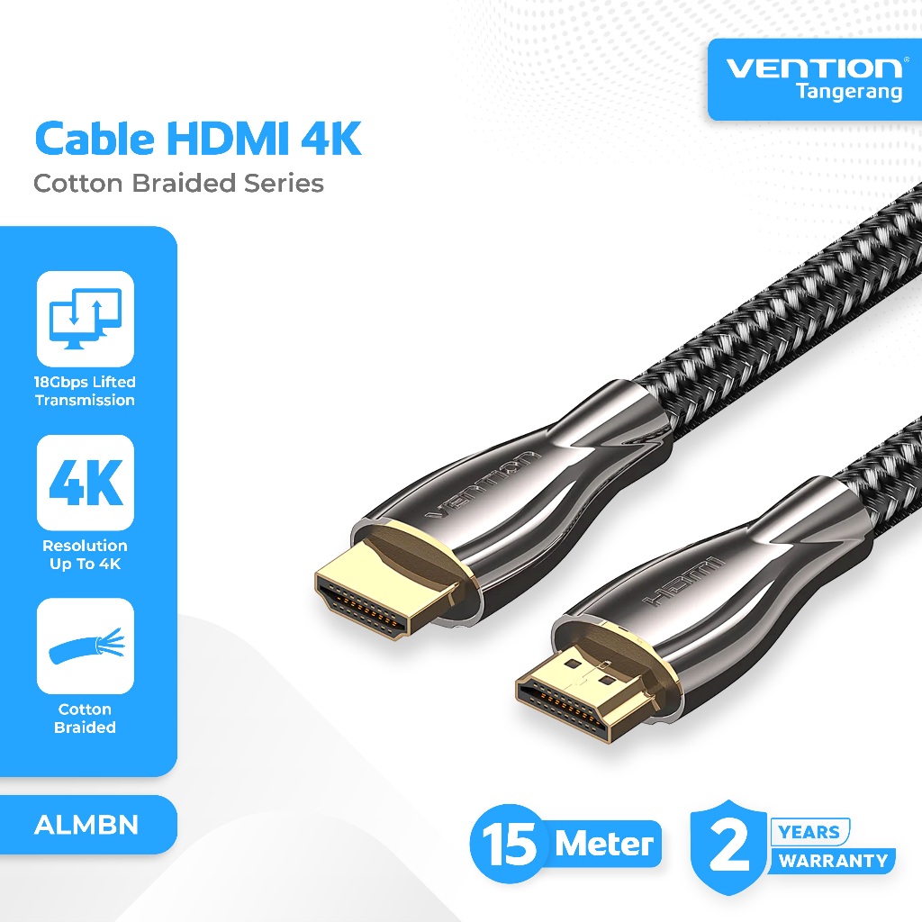 Jual Vention Kabel HDMI Male to Male Support HDR 3D 4K 60Hz Cotton ...