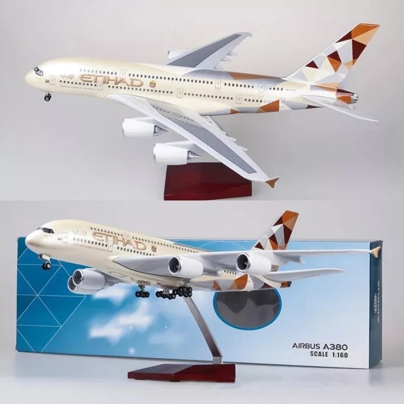Jual Miniatur Diecast pesawat 18" 1/160 Airbus A380 Etihad Airplane ...