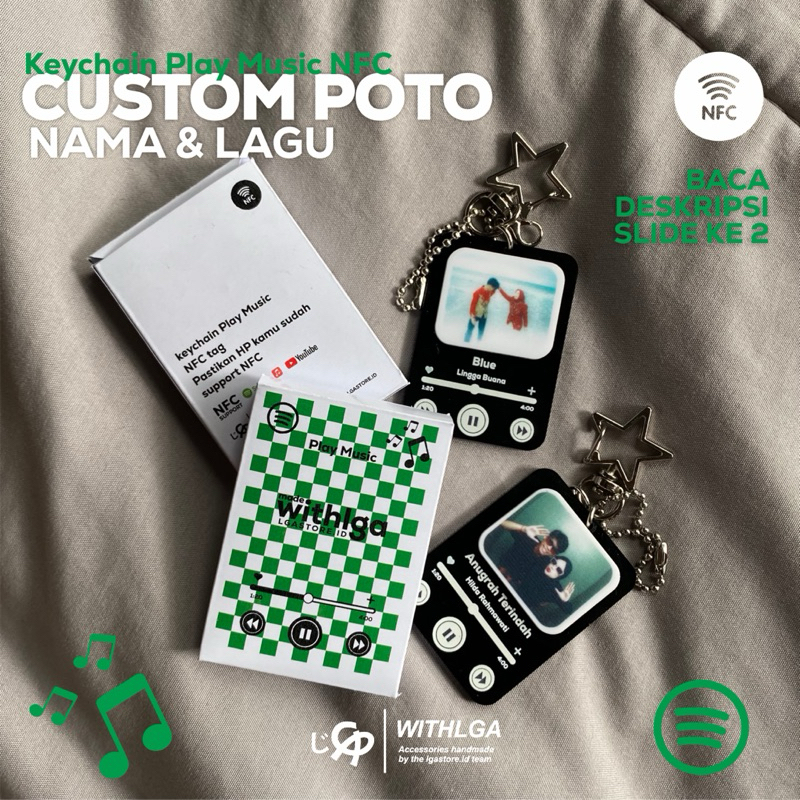 Jual (CUSTOM PRE-ORDER) LGA keychain spotify playmusic with nfc (satuan ...