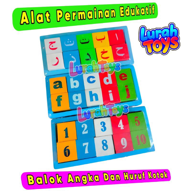 Jual MAINAN EDUKASI ALAT PERMAINAN EDUKATIF BALOK ANGKA DAN HURUF KOTAK ...