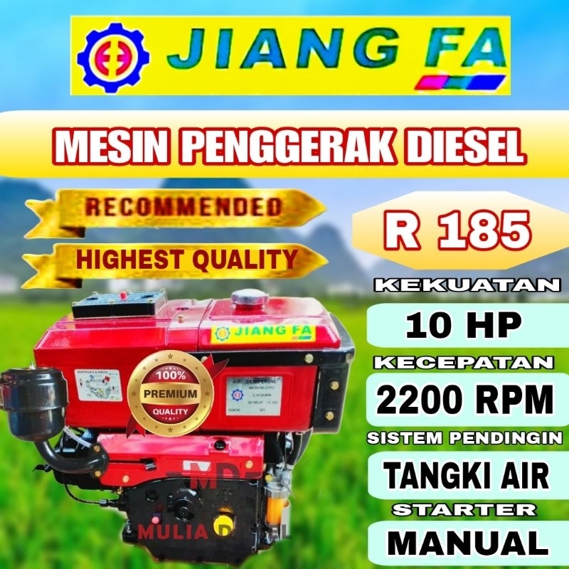 Jual Mesin Penggerak Serbaguna Diesel Solar R185 R185 NL 185 Tangki Air / Radiator 10 HP 2200 ...