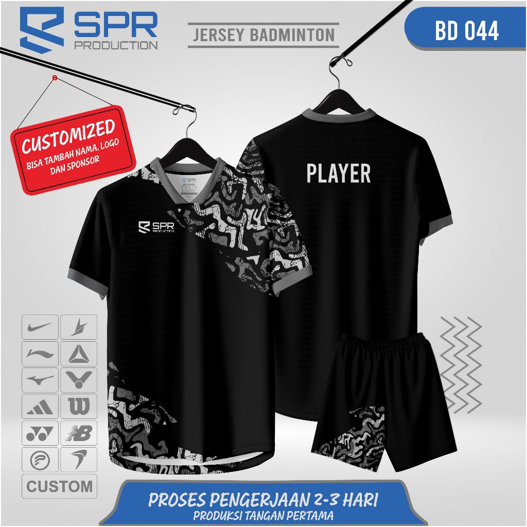 Jual JERSEY KAOS OLAHARAGA BADMINTON CUSTOM PRINTING BD 044 | Shopee Indonesia