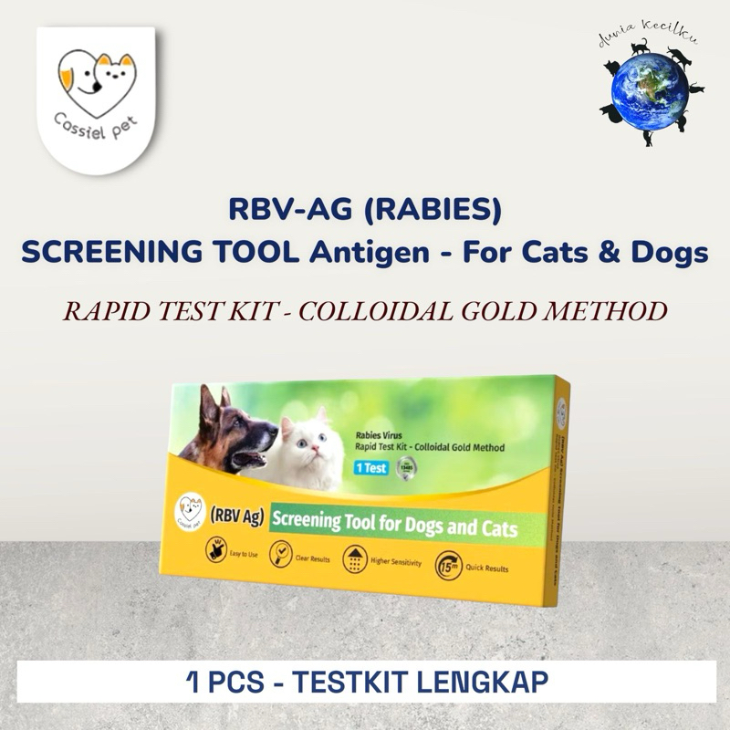Jual Cassiel Pet Test Kit RBV-Ag Alat Deteksi Virus Rabies Pada Anjing ...