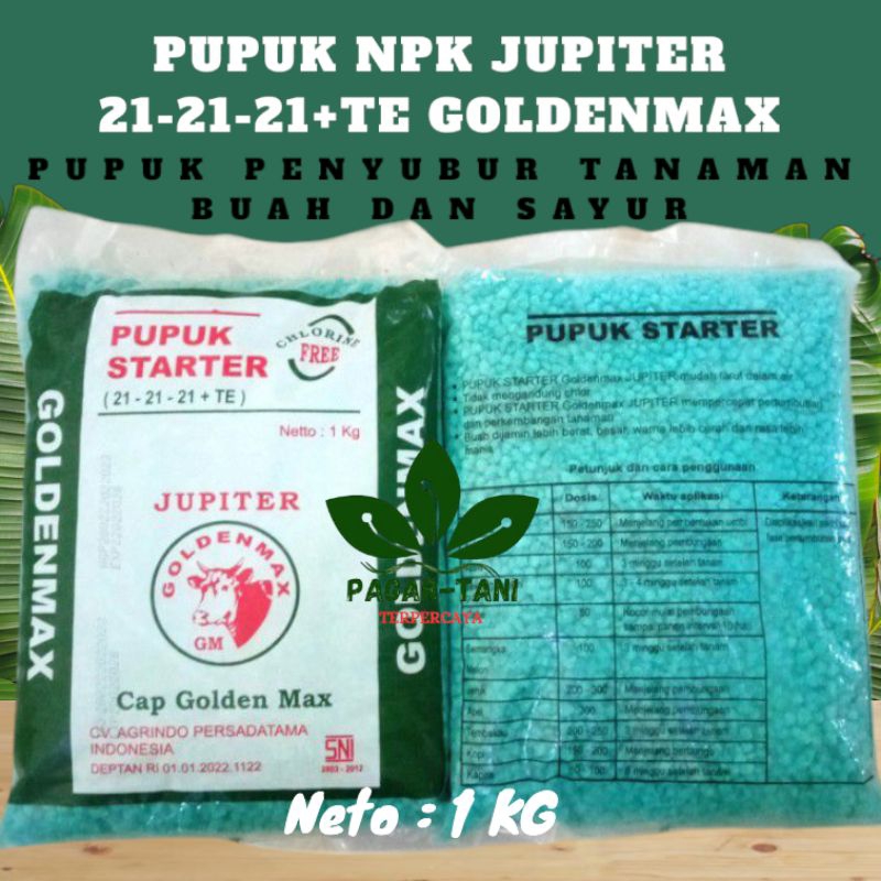 Jual PUPUK NPK JUPITER 21 21 21 +TE 1KG CAP GOLDENMAX Pupuk penyubur ...