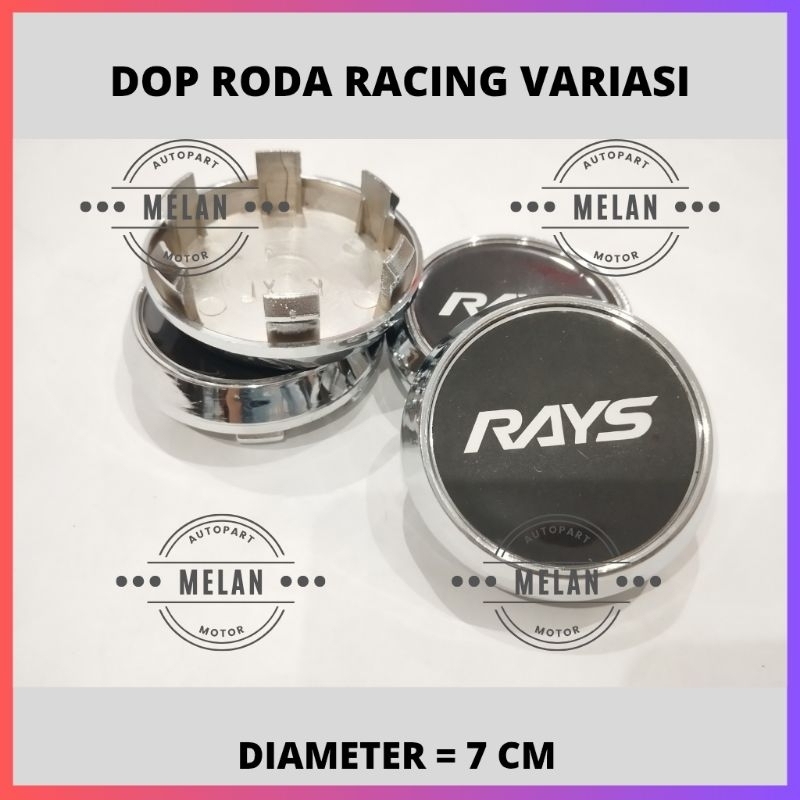 Jual Dop roda tutup velg racing Chrome motif logo rays ukuran diameter ...