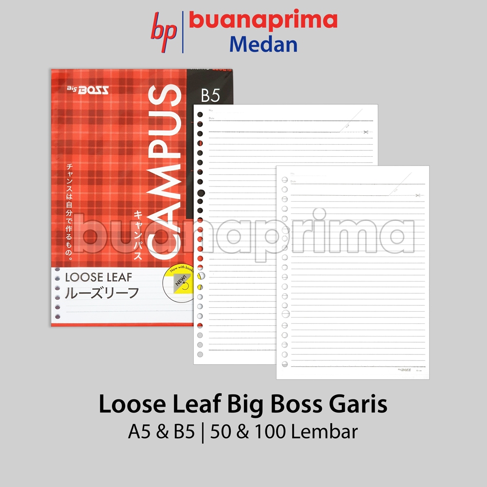Jual Loose Leaf BIG BOSS BERGARIS A5 B5 50 100 Lembar Kertas Isi Binder HVS | Shopee Indonesia