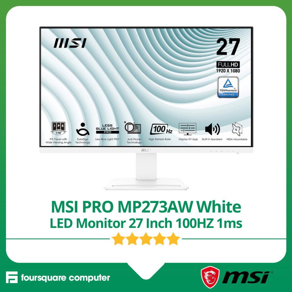 Jual MSI PRO MP273AW White LED Monitor 27 Inch 100Hz 1ms | Shopee Indonesia
