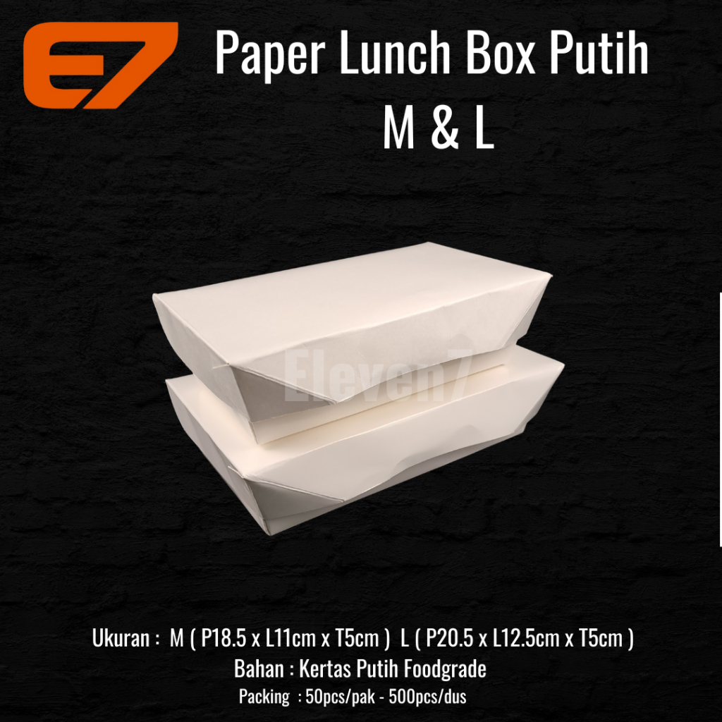 Jual Paper Lunch Box White Ukuran M - L, Rice Box, Kotak Makan Kertas ...