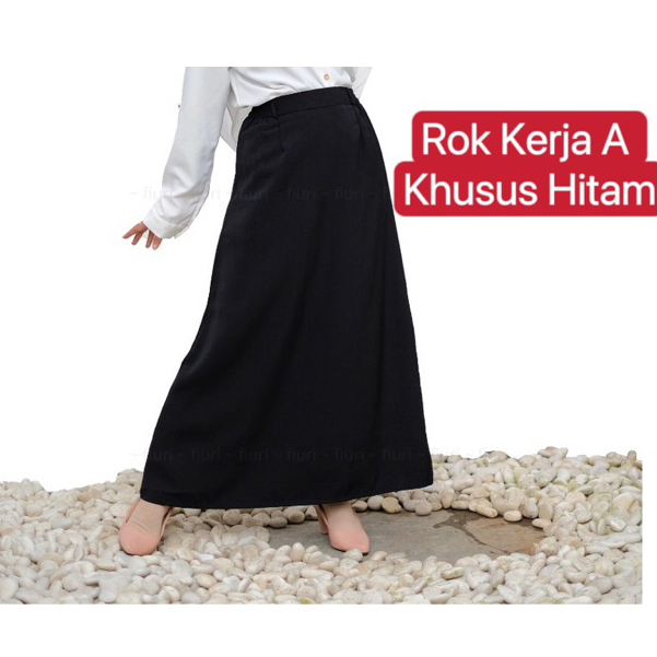Jual ROK KERJA HITAM WANITA / ROK KANTOR / ROK KERJA A LINE/ ROK KERJA ...