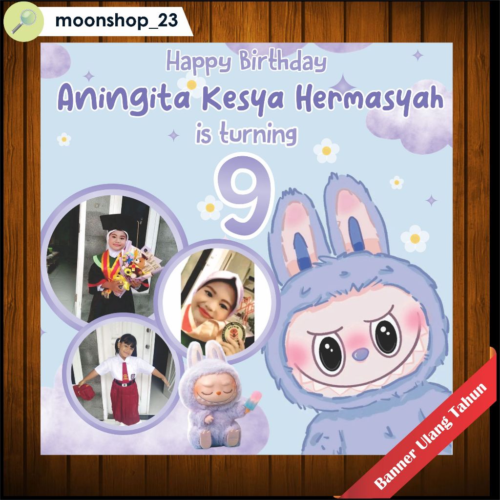 Jual Spanduk / Banner / Backdrop Ulang Tahun Custom Tema Labubu ...