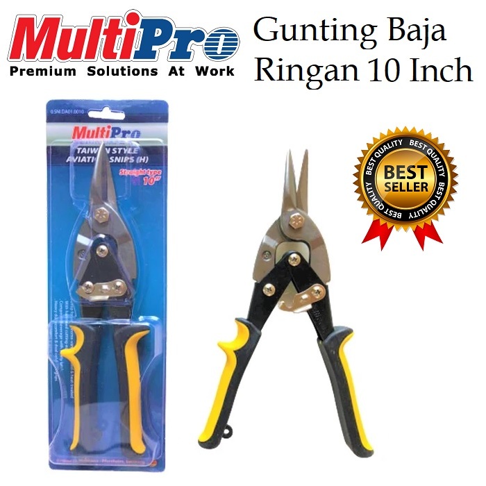 Jual Gunting Baja Ringan Lurus 10inch MULTIPRO - Aviation Snips Hollow ...