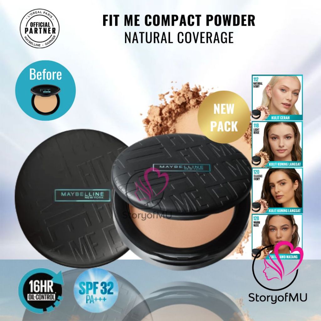 Jual ️ StoryofMU ️ [NEW] MAYBELLINE Fit Me Matte + Poreless Compact Powder SPF 28 PA+++ 6gr ...
