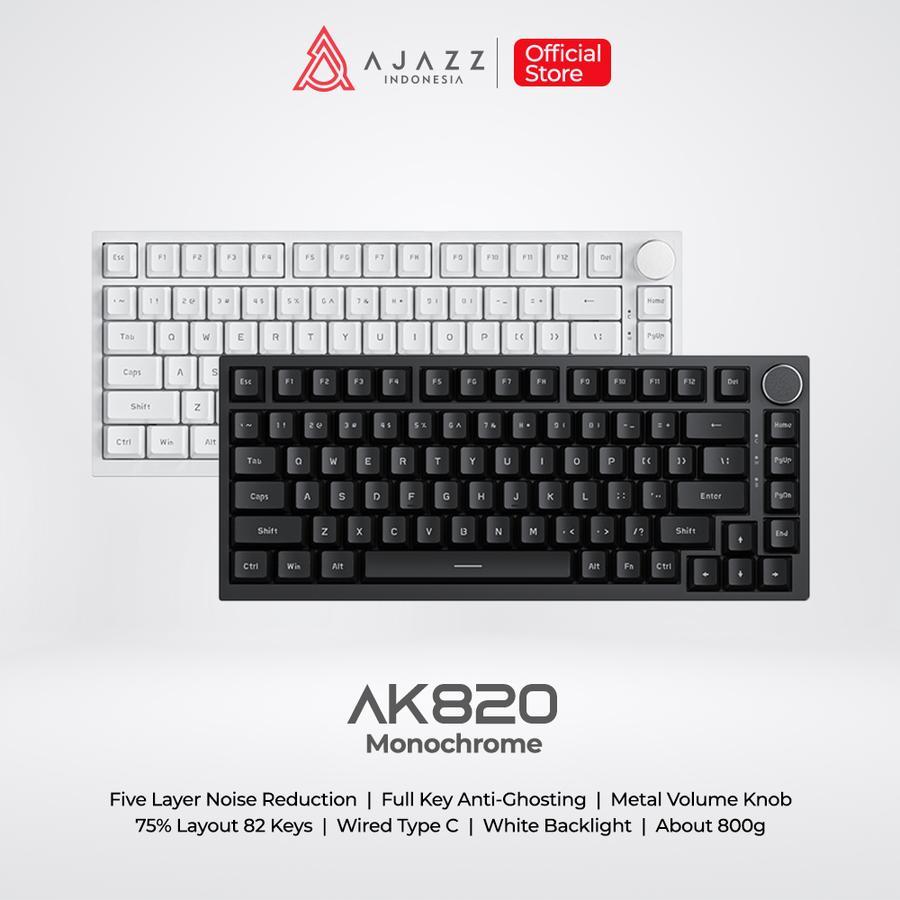 Jual Ajazz AK820 Monochrome 75% Keyboard Hotswap With Gasket Mount | Shopee Indonesia