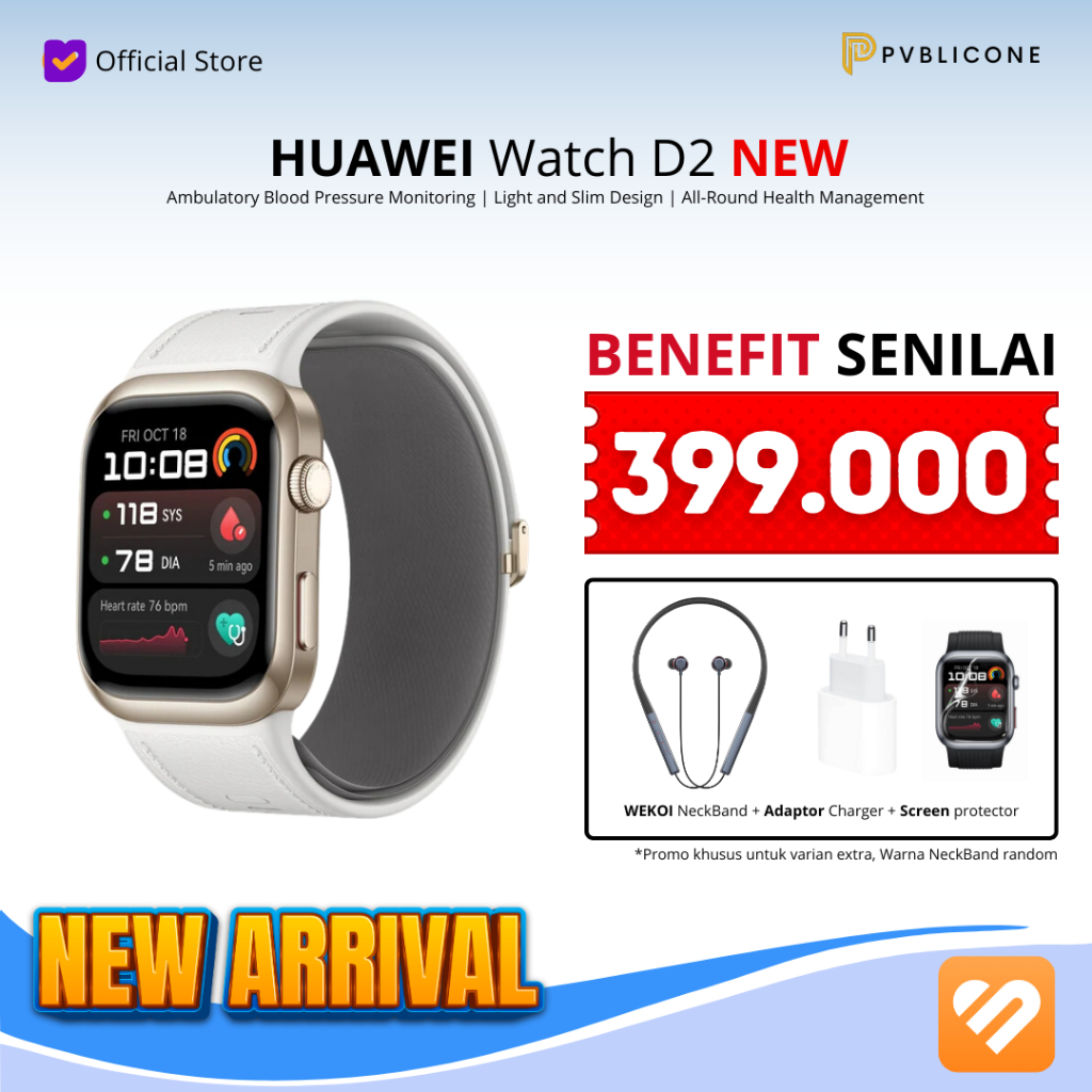 Jual [PROMO] HUAWEI WATCH D2 SmartWatch | Blood Pressure Monitor | ECG ...