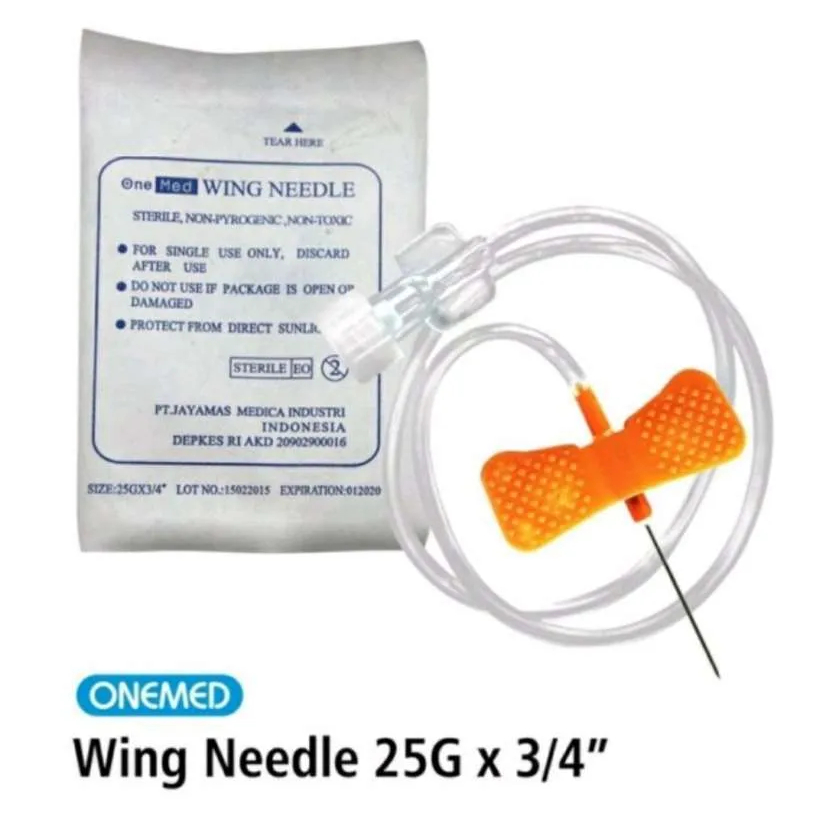 Jual Wing Neddle ONEMED 23g 25g 27g x 3/4" BUNDLING ECER | Shopee Indonesia