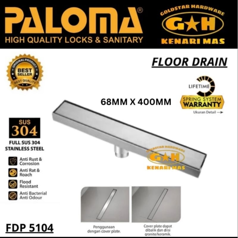 Jual PALOMA FDP 5104 Floor Drain 40CM Strainer Linear Saringan Got ...