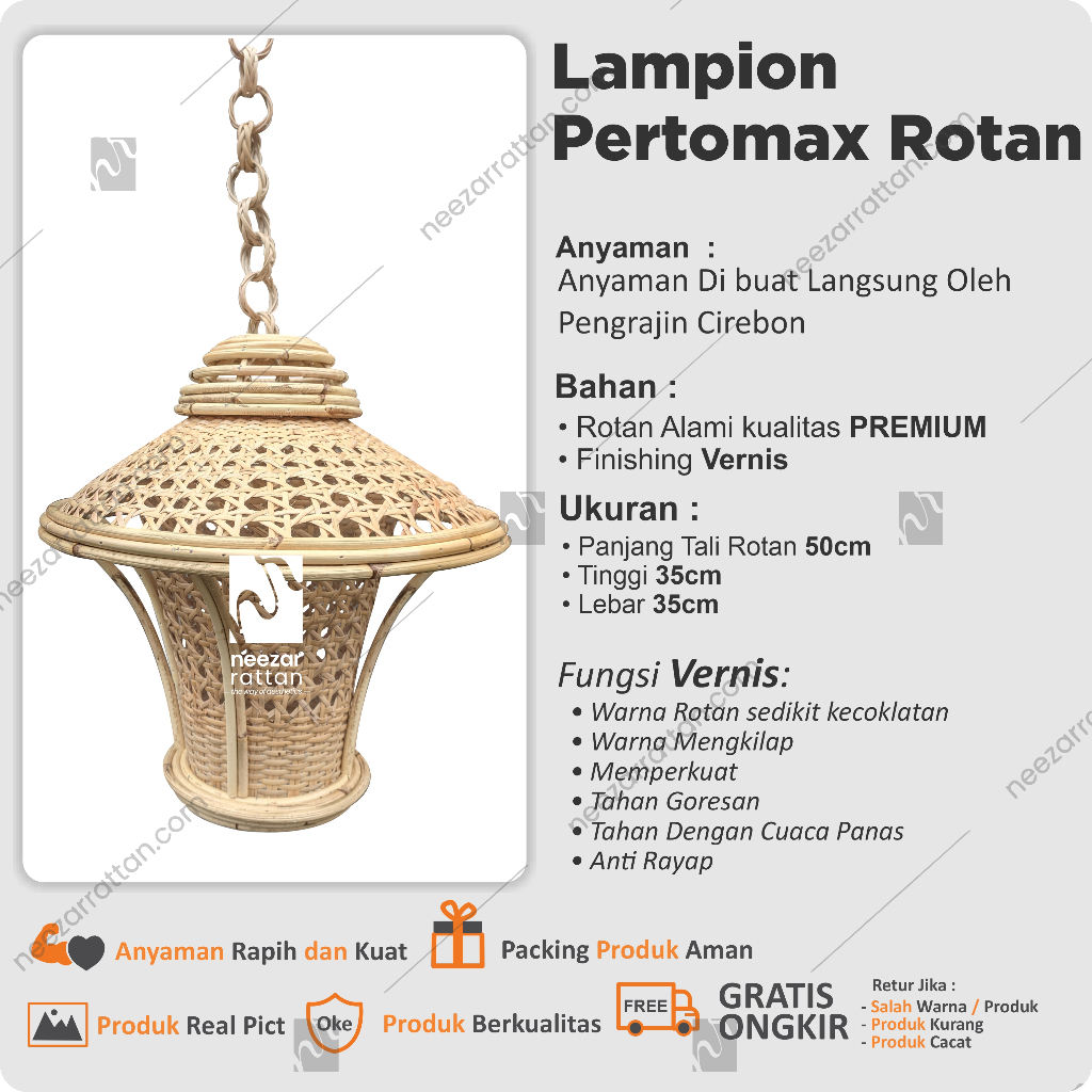 Jual Kap Lampion Rotan, Lampu Hias Gantung Cafe Restoran, Kap Lampu ...