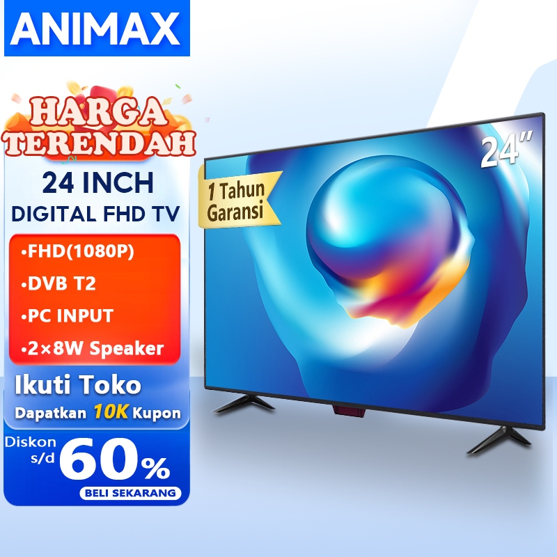 Jual ANIMAX Digital TV LED 24 Inch Full HD Support AV | Shopee Indonesia