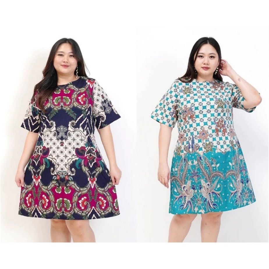 Jual DRESS BATIK WANITA JUMBO BIG SIZE 038 XXL XXXL PREMIUM LD 120 CM FASHION KOREA BAJU HAMIL ...
