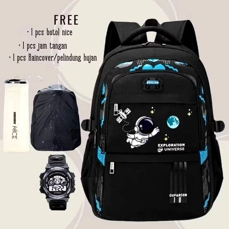 Jual Tas Ransel Anak Sekolah Laki-laki SD SMP SMA MoTif “ASTRONOTT” Tas Anak Sekolah Backpack ...