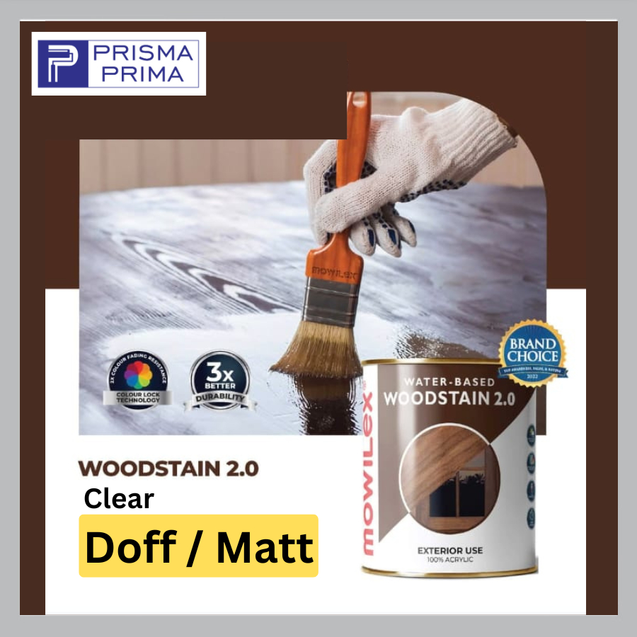 Jual Mowilex Woodstain 2.0 Exterior Clear Finish Doff Matt Cat Pelapis ...