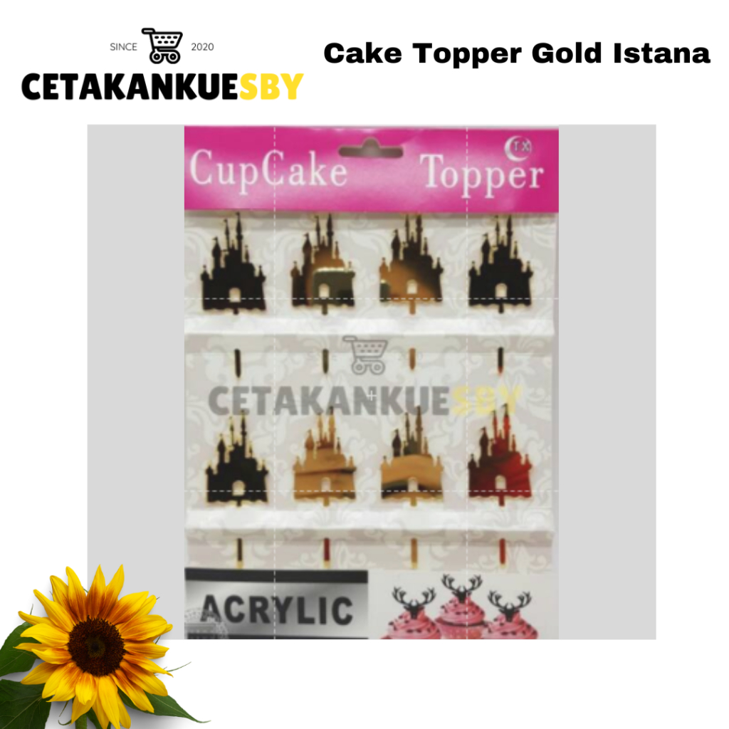 Jual [CKS] Cake Topper Gold Istana Tusukan Kue Ulang Tahun Emas ...
