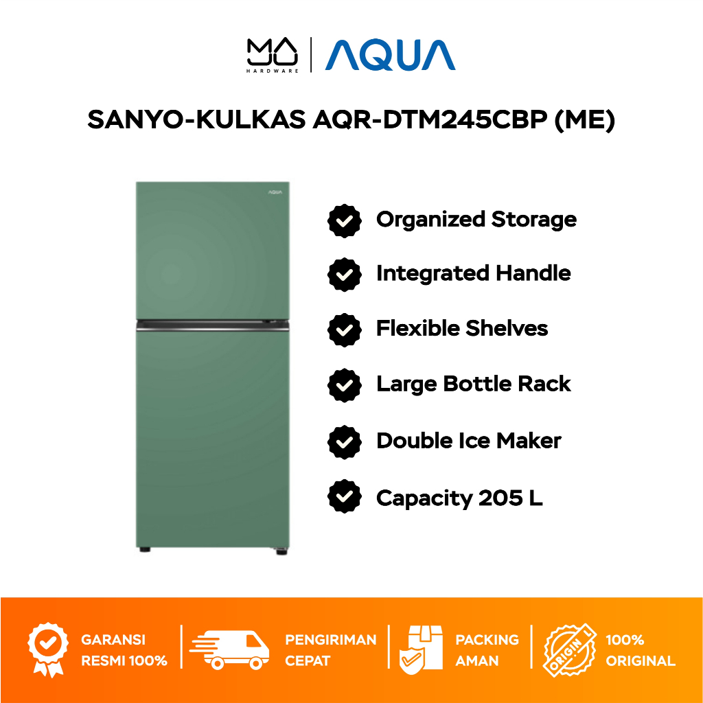 Jual Kulkas AQUA Elektronik AQR-DTM245CBP(ME) Kulkas 2 Door 185L - Turbo Cooling - Garansi Resmi ...