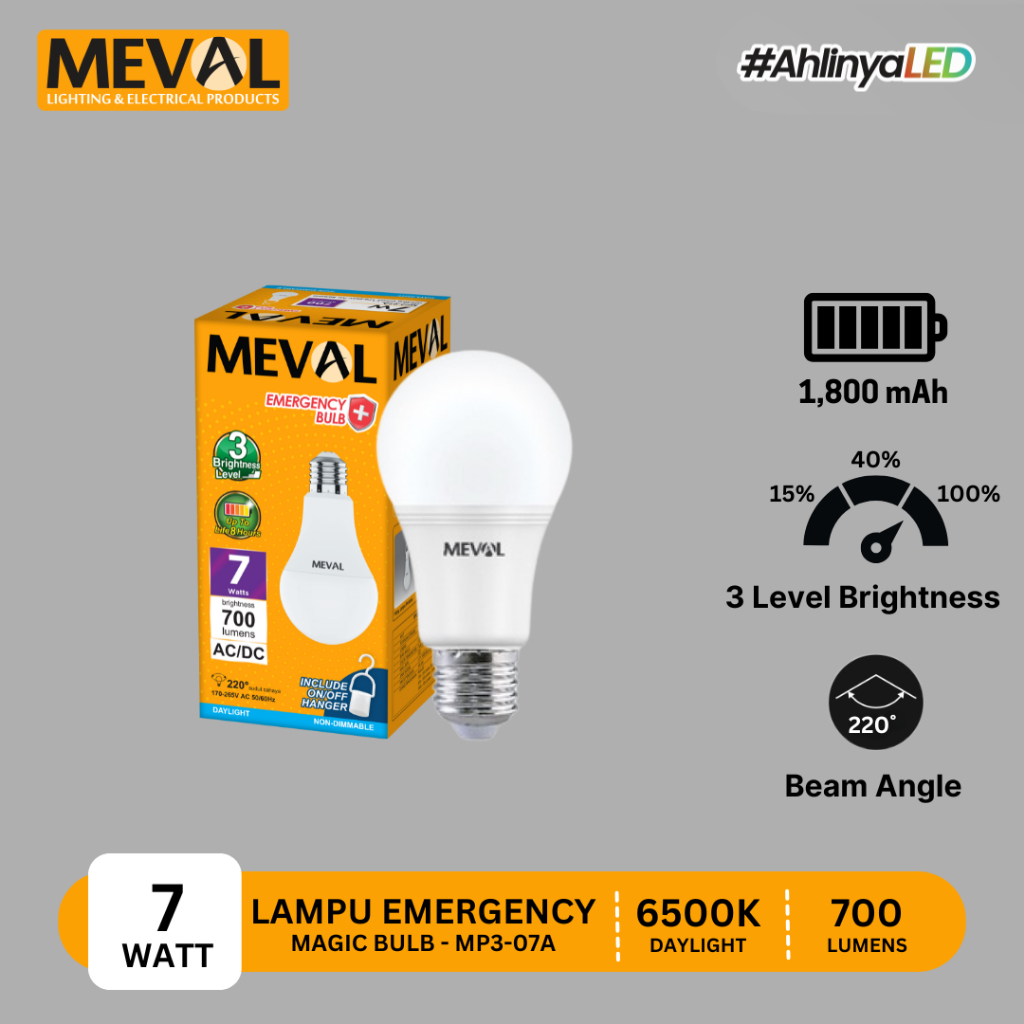 Jual MEVAL Lampu Bohlam LED Emergency MAGIC Bulb - 3 Level Brightness ...