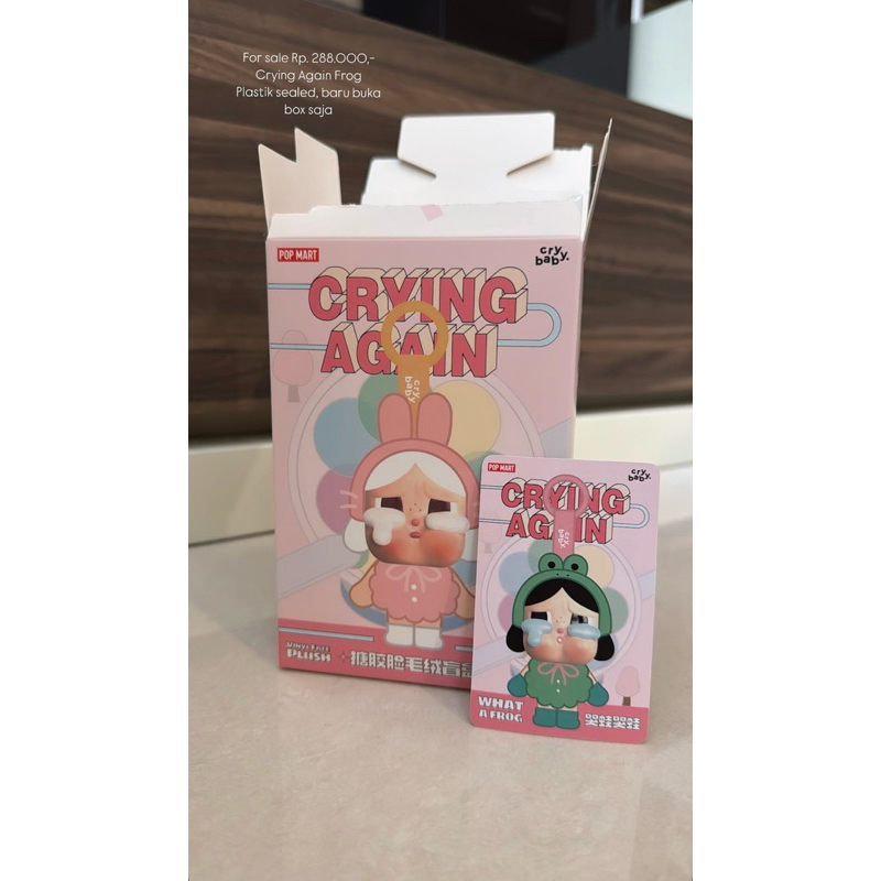 Jual Popmart Crying Again Frog Original Crybaby Frog Cry baby pop mart ...