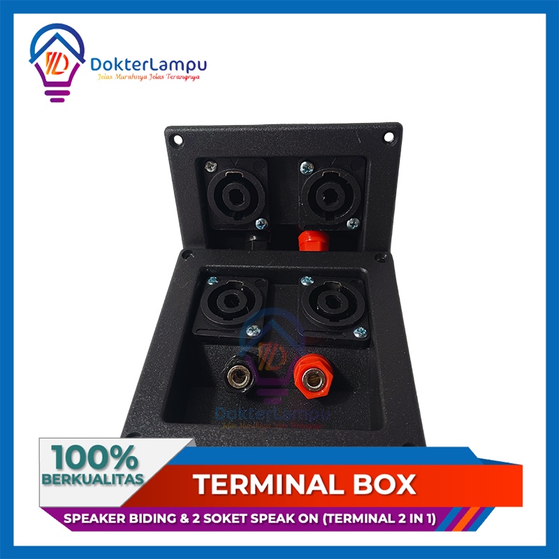 Jual TERMINAL BOX SPEAKER BIDING & 2 SOKET SPIKON (TERMINAL 2 IN 1 ...