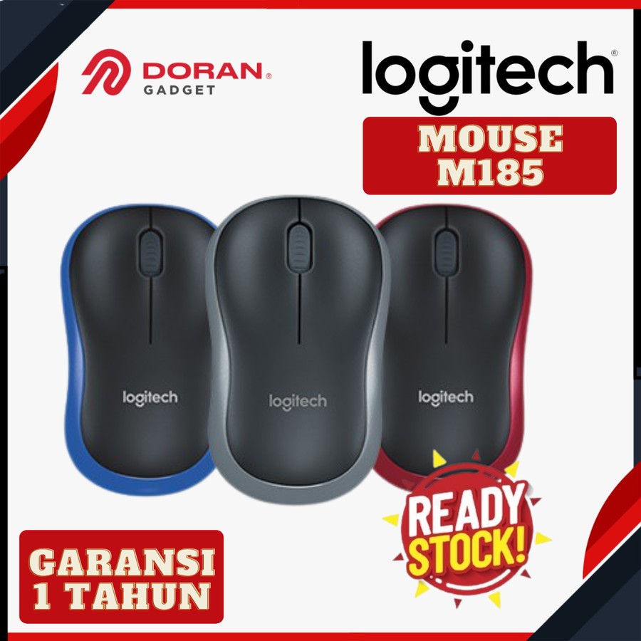 Jual Logitech M185 Mouse wireless Original Garansi 1 Tahun | Shopee ...