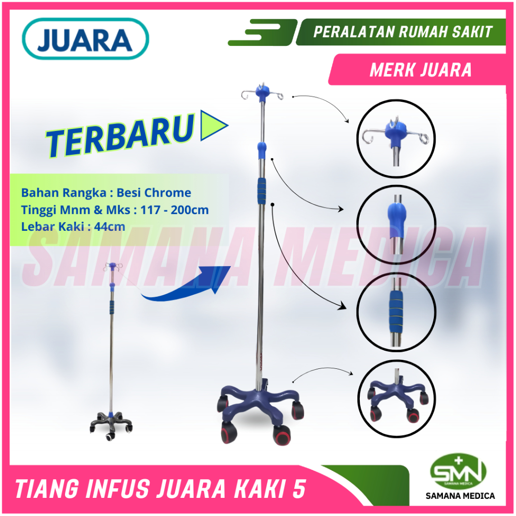 Jual Tiang Infus Stainless Merek JUARA Kualitas Premium Murah Tiang ...