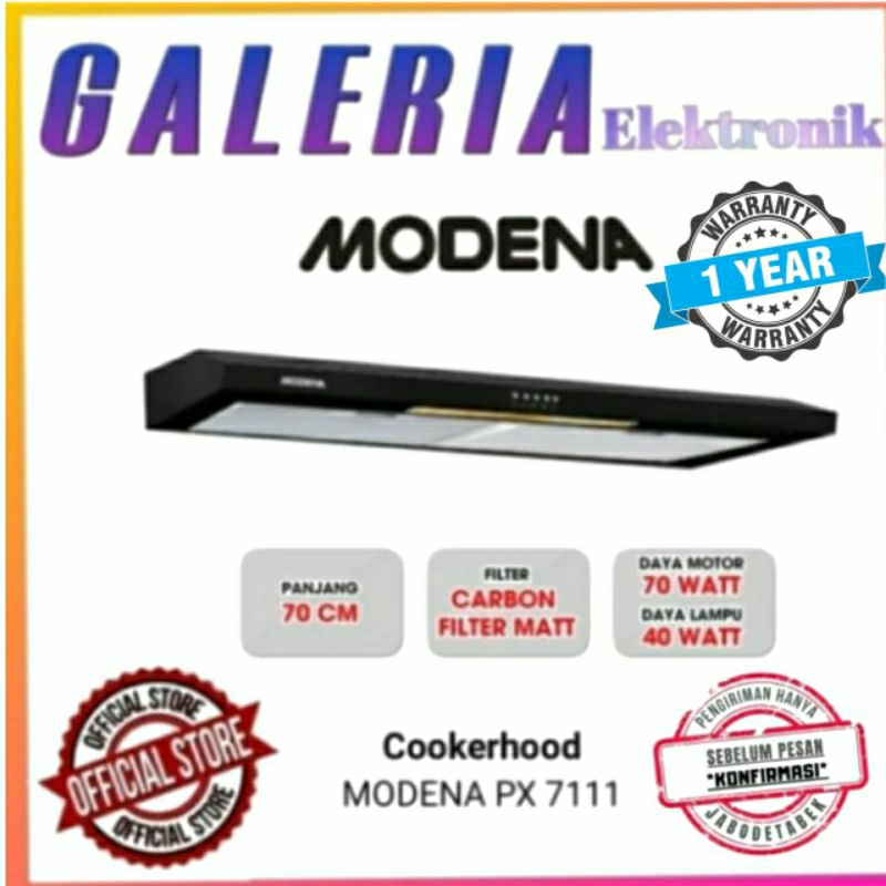 Jual MODENA PX7111 COOKER HOOD PX 7111 SLIM HOOD PX-7111 PENGHISAP ASAP ...
