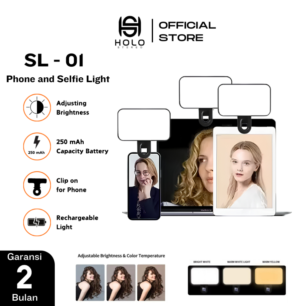 Jual HOLO - SL 01 Mini Portable LED Light untuk Selfie, Live Streaming ...