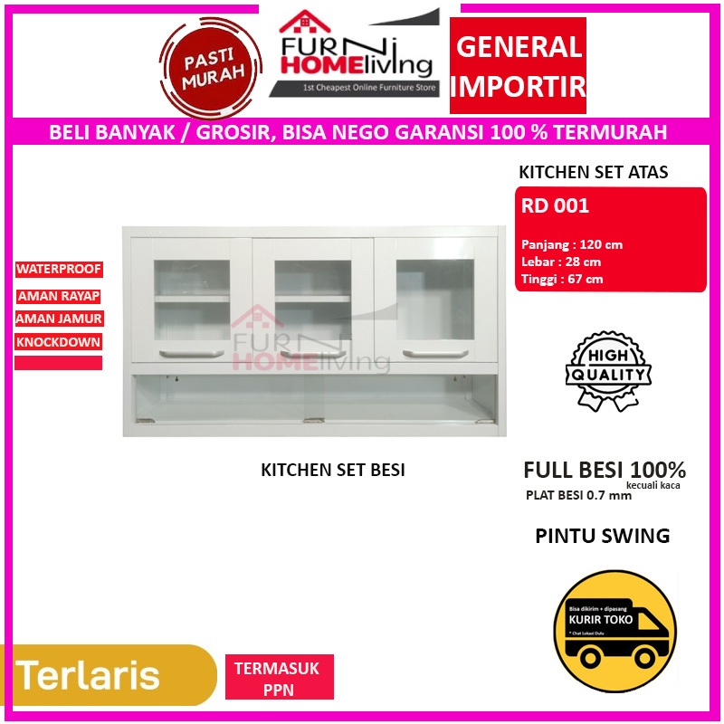 Jual Kitchen Set Atas Besi 3 Pintu Rak Dapur Lemari Dapur RD 001 ...