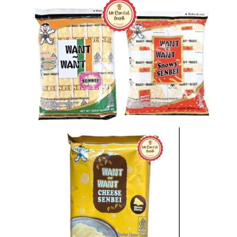 Jual Want Want Rice Crackers Snowy Senbei - Seaweed - Cheese - Senbei ...