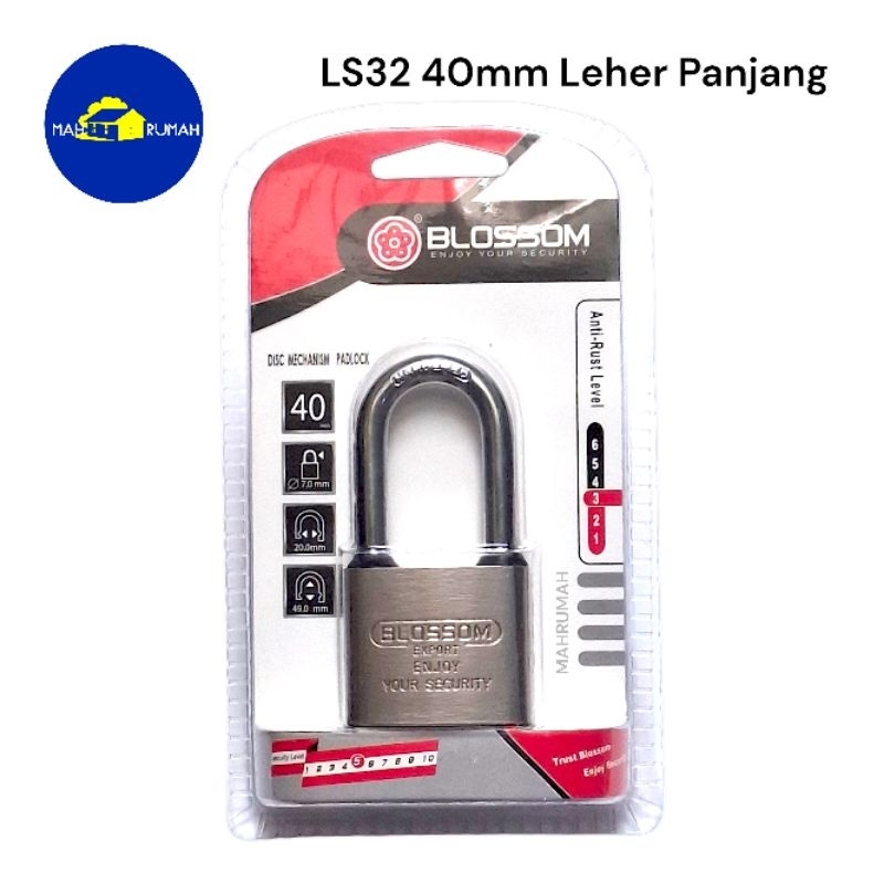 Jual Gembok Kunci Besi Baja Silinder Kuningan - BLOSSOM LS32 40mm 40 mm ...