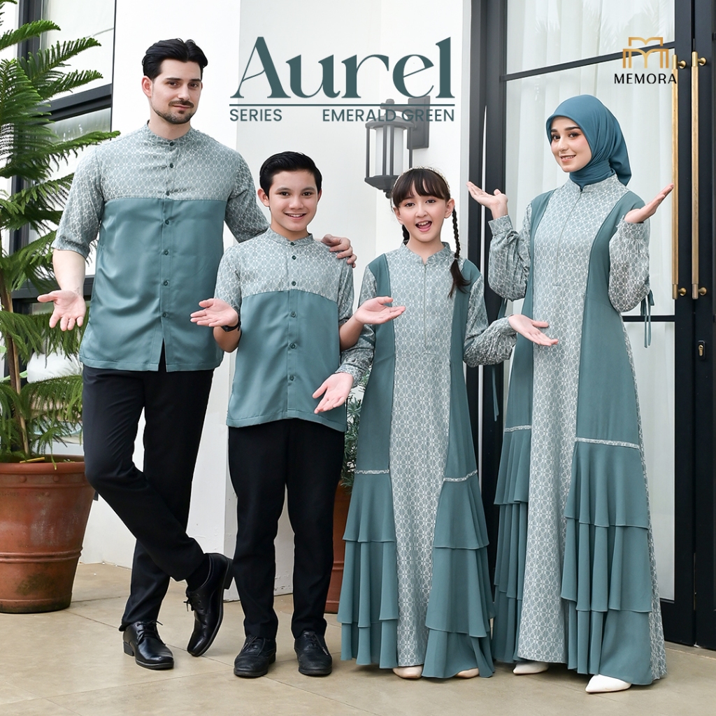 Jual [SARIMBIT 35] Baju Sarimbit Lebaran 2025 Series AUREL EMERALD By ...
