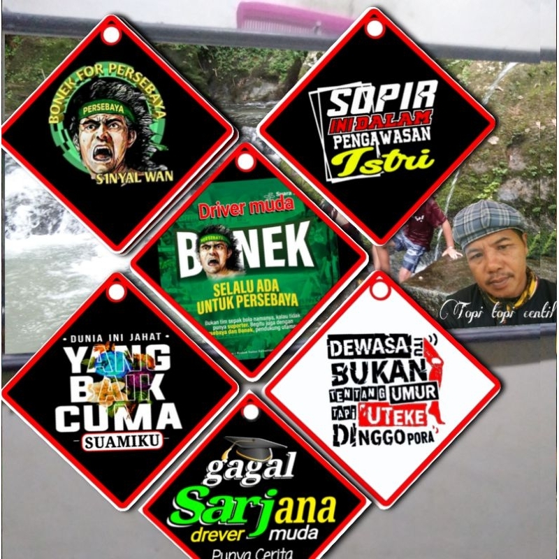 Jual hiasan kaca mobil,truck kostum bebas motif diameter 8x8cm plus ...