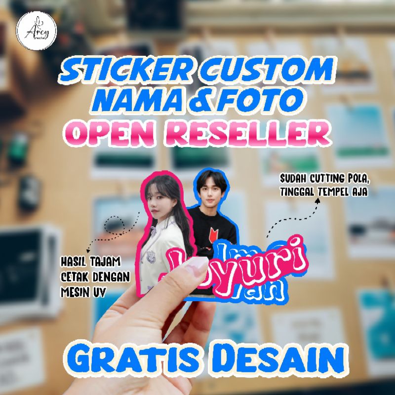 Jual Stiker Foto Wajah dan Tulisan Nama Custom | Shopee Indonesia