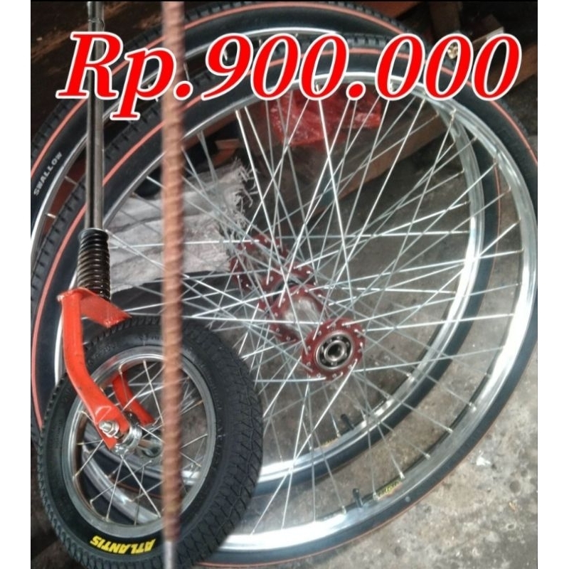 Jual BONUS KLEM,100% ORIGINAL MERK ARAYA, FULL SET RODA GEROBAK VELG ...