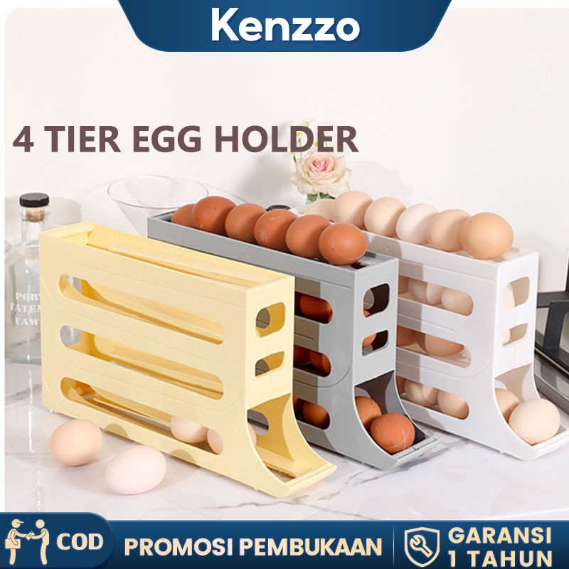 Jual Kenzzo Rak Telur Kotak Tempat Telur Egg Storage Box Organizer Box ...